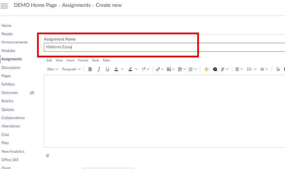 Create an Assignment in Canvas – Academic Technology Help Center