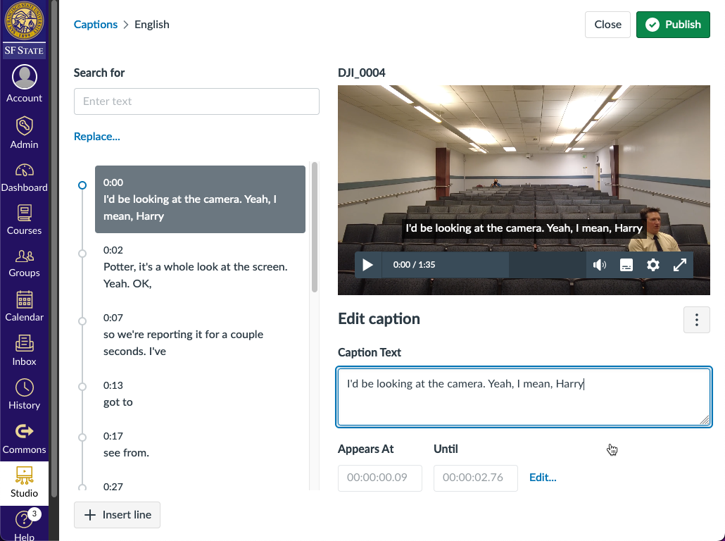 Add Or Generate Captions In Canvas Studio Academic Technology Help Center