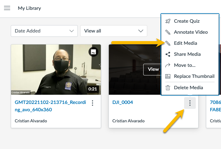 Edit a video in Canvas Studio Academic Technology Help Center