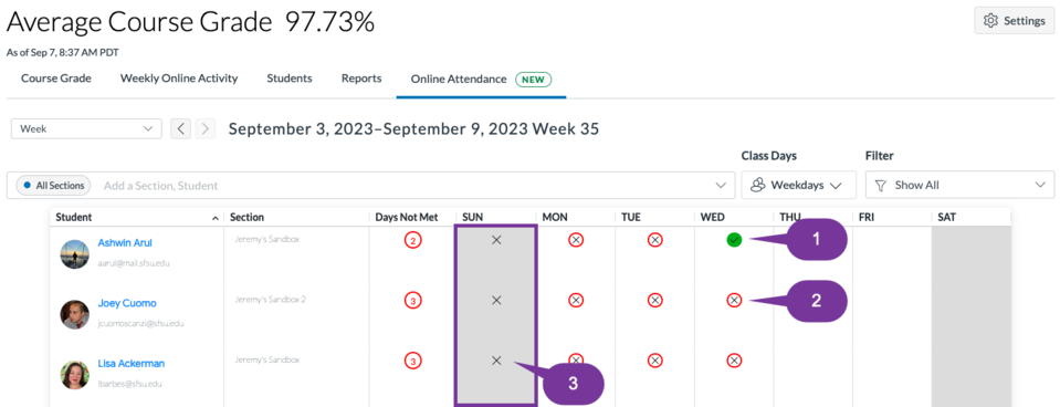 Online Attendance – Academic Technology Help Center